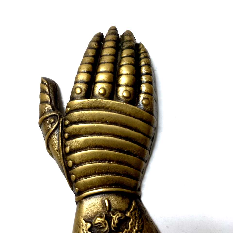 Antique Rare Warrior Knight Gauntlet Glove Carved Copper Bronze Wall ...