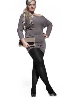 Adrian Amy Plus Size 60 Denier Opaque Black Tights - Large Sizes ...