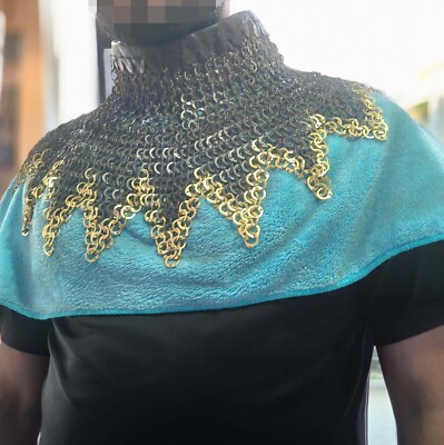 9mm Stainless Steel Gorget Medieval Chainmail Gorget, protect the neck ...