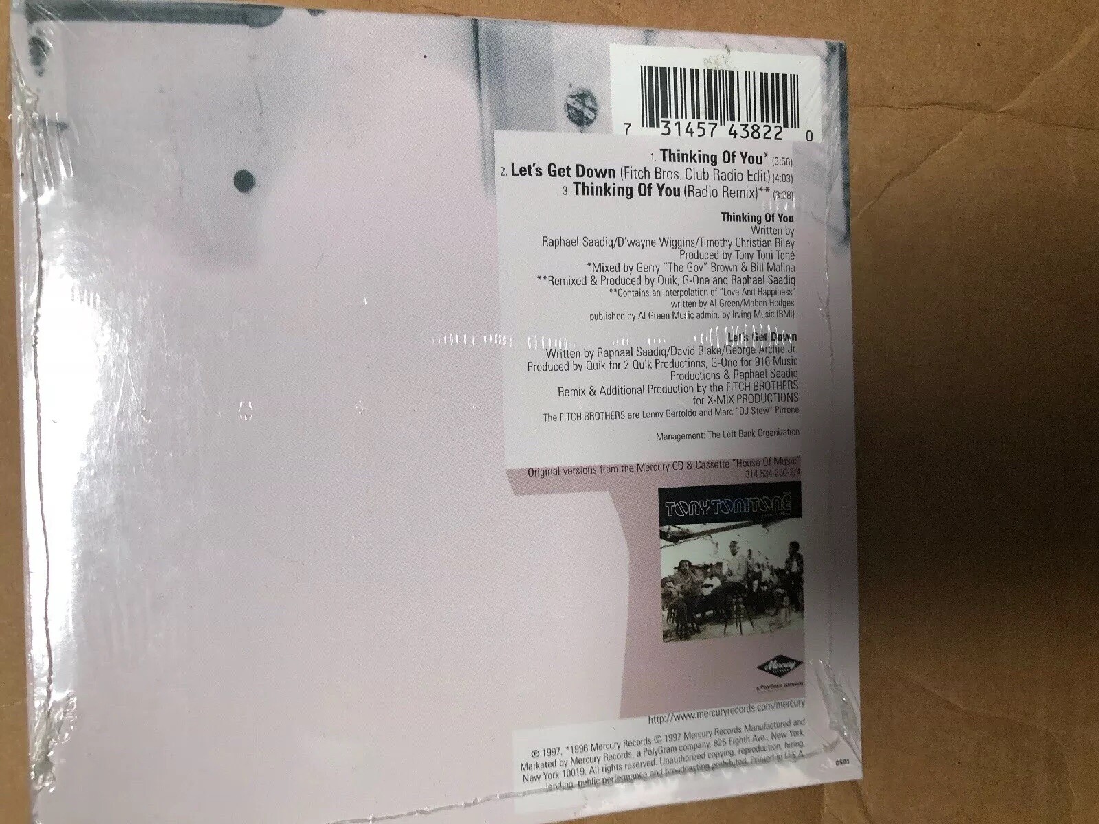 Tony Toni Tone Thinking Of You Remix CD 3trk Fitch Bros Club Radio 1997 ...