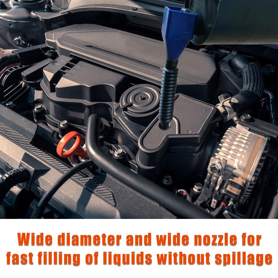 2 PC Car Flexible Draining Oil Snap Plastic Funnel,Fuel Funnel Auto ...