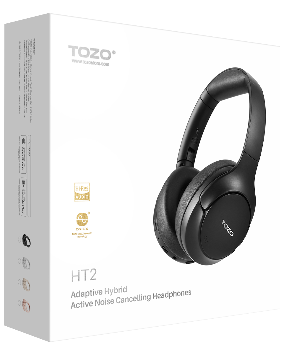 TOZO HT2 Over-Ear Bluetooth 5.3 Headphones ANC ENC Foldable Lightweight ...