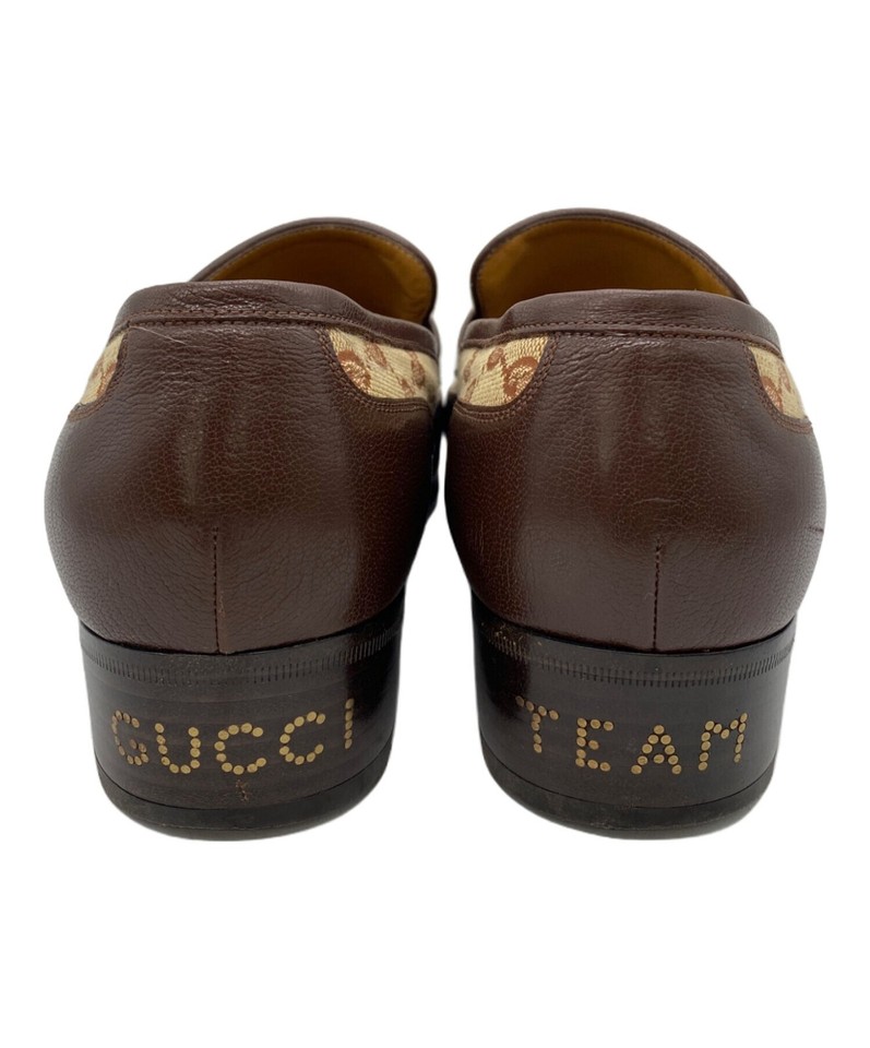 GUCCI Men's Dress Shoes Loafers GG Canvas Brown UK39/US9.5 108343c ...