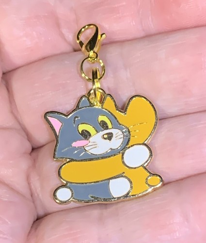 Gold Tom & Jerry Double Sided Charm Zipper Pull & Keychain Add On Clip ...