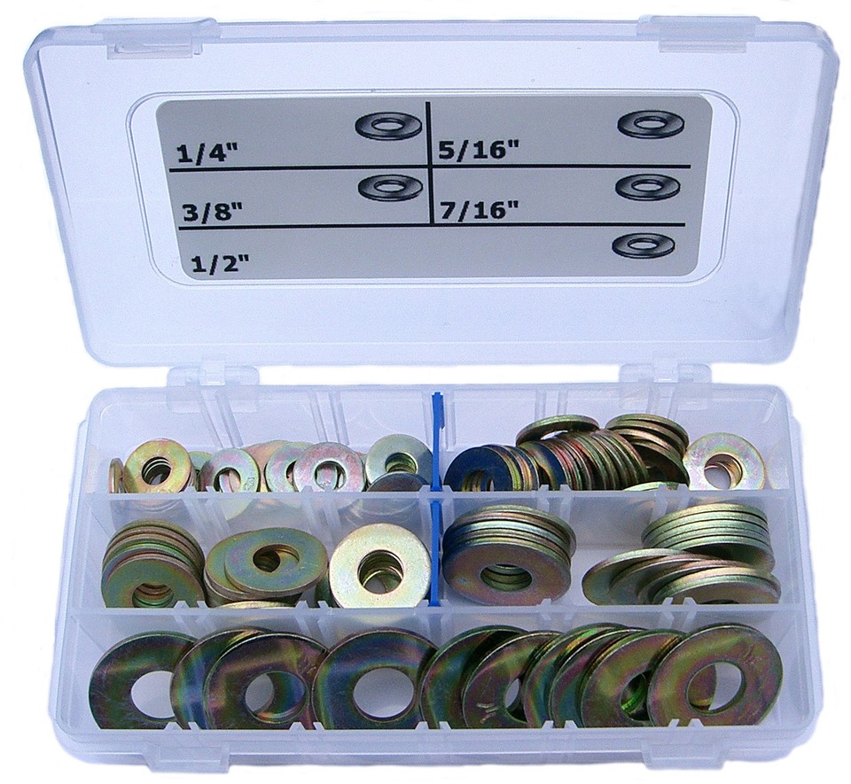 Grade 8 USS Flat Washer Assortment Kit (Sizes 1/4 to 1/2") | eBay