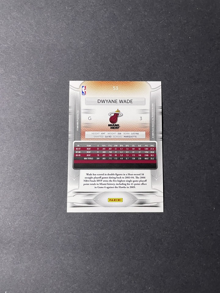 2009-10 Panini Prestige Dwyane Wade Card #53 - Miami Heat 1 | eBay