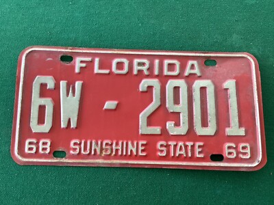 Florida License Plate 1967 1968 Palm Beach 6W-2901 | eBay