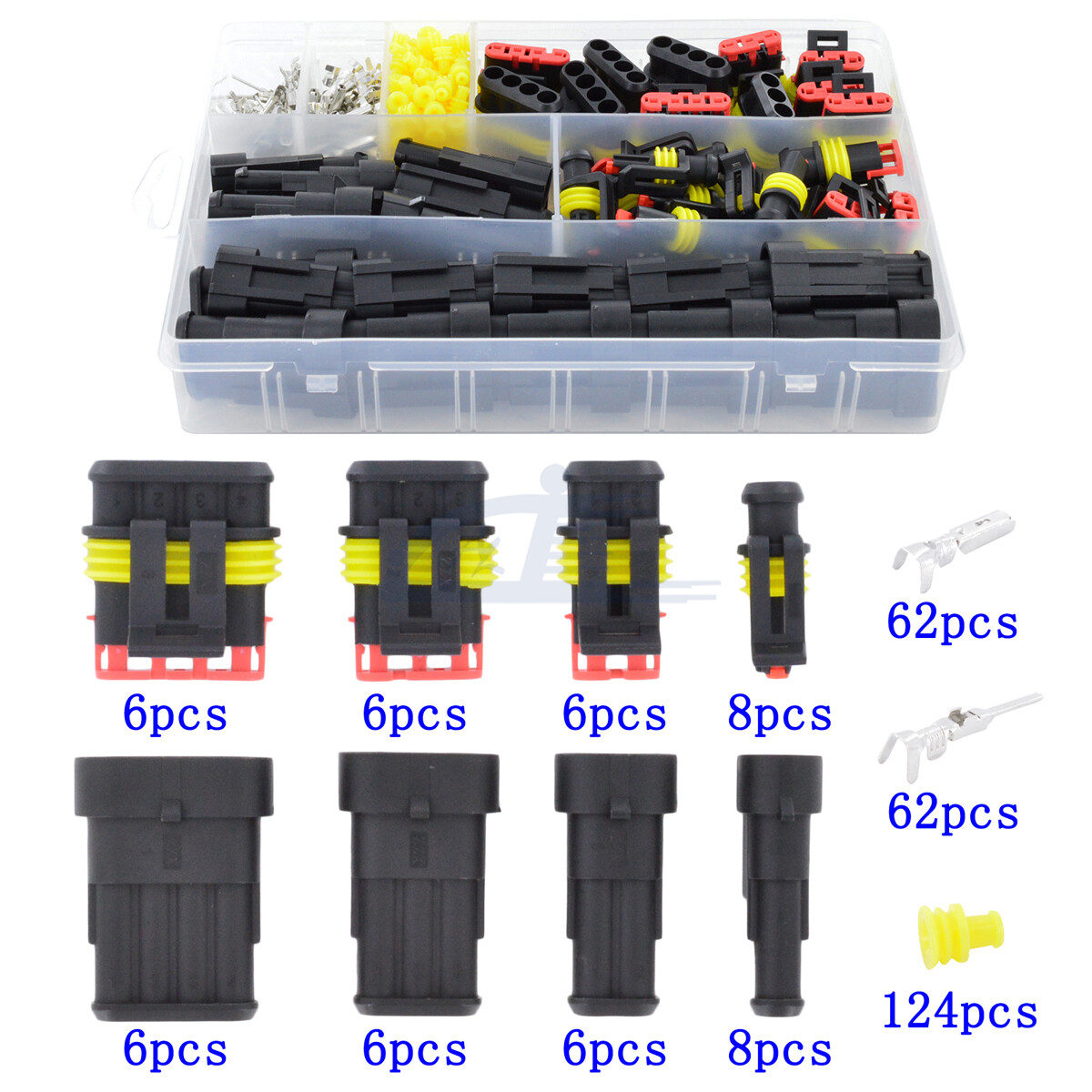 Waterproof Car Electrical Connector Terminals Auto Wire Plug 1 2 3 4 ...