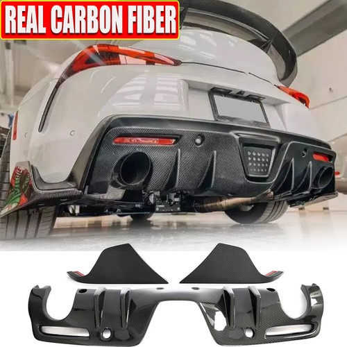 REAL CARBON Rear Bumper Diffuser Splitter For Toyota Supra GR A90 A91 ...