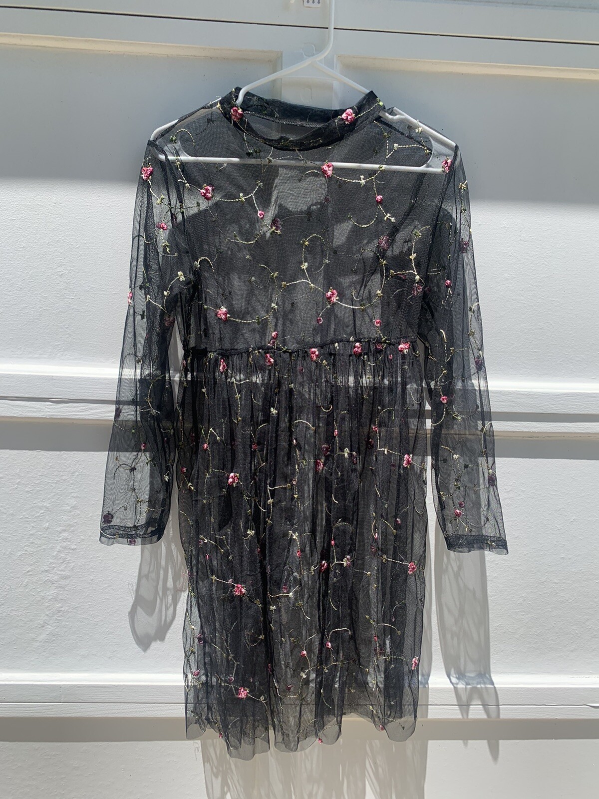 Sexy See Through Rose Floral Mesh Flowy Boho Beach/Pa… - Gem