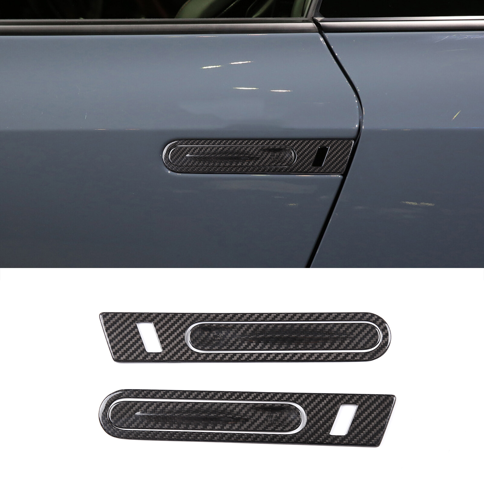 Real Carbon Fiber Exterior Door Handle Overlay Trim Fits Nissan GTR R35 ...