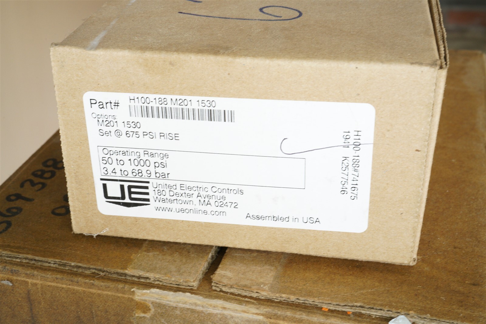 United Electric Pressure Switch H100-188 M201 1530, Set @ 675 PSI Rise ...