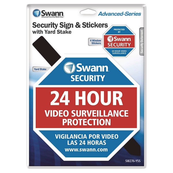 Swann Security Sign Stickers With Yard Stake 220mm Diameter Sw276-yss ...