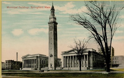 Exterior Front View Municipal Buildings Springfield Massachusetts MA ...