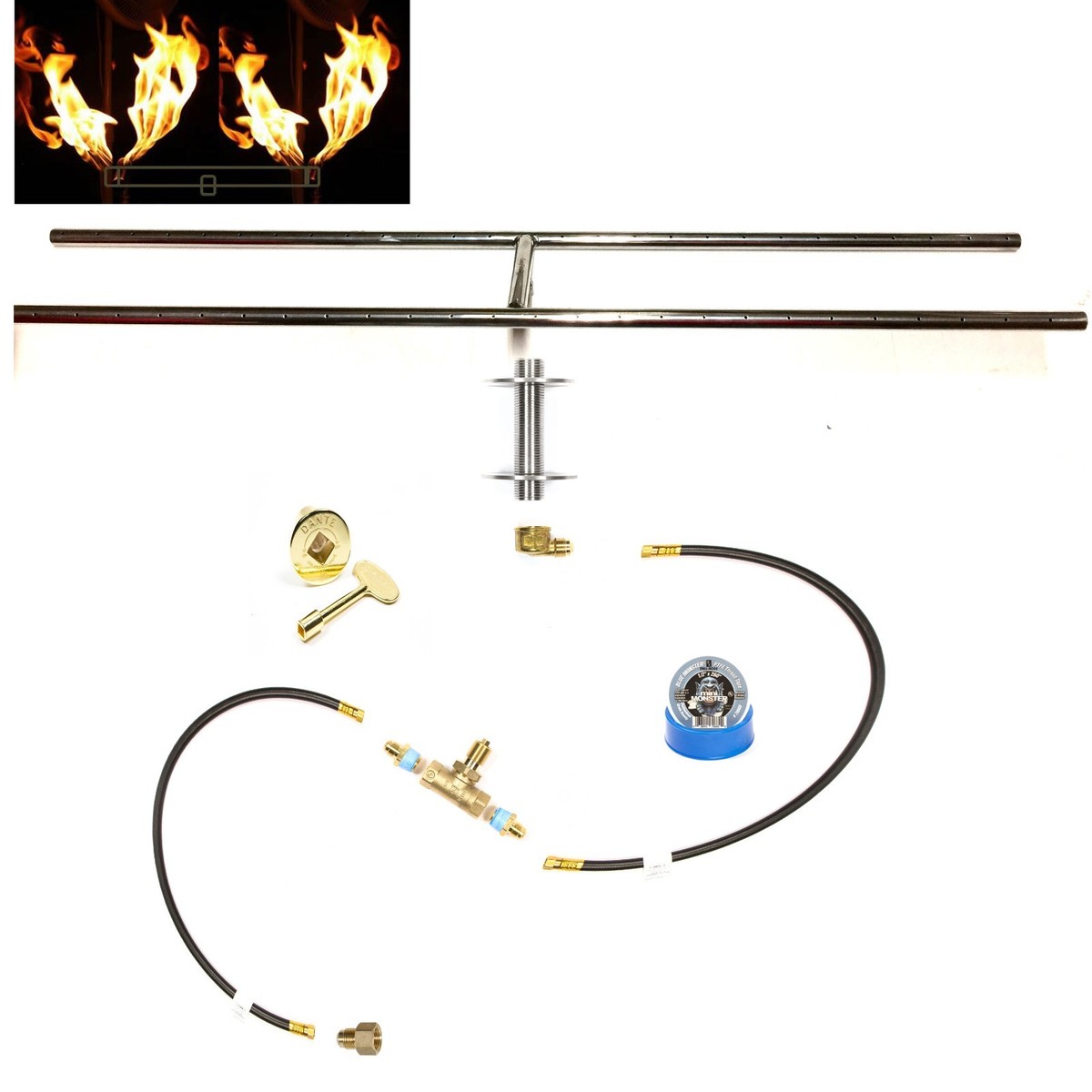 Gas Fire Pit Parts Square Firepit Burner Kit Gas Fire Pit Square