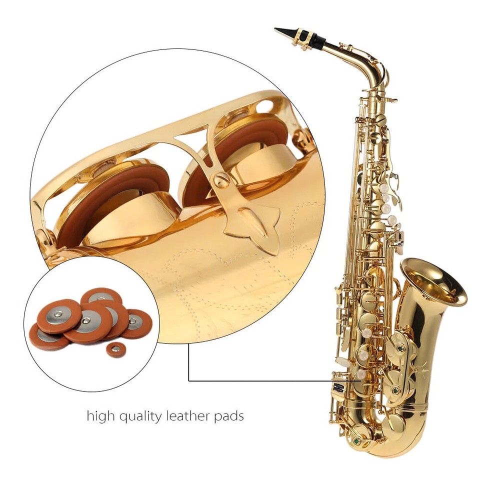 Professional Alto Saxophone Eb Sax Gold with Case Mouthpiece ...