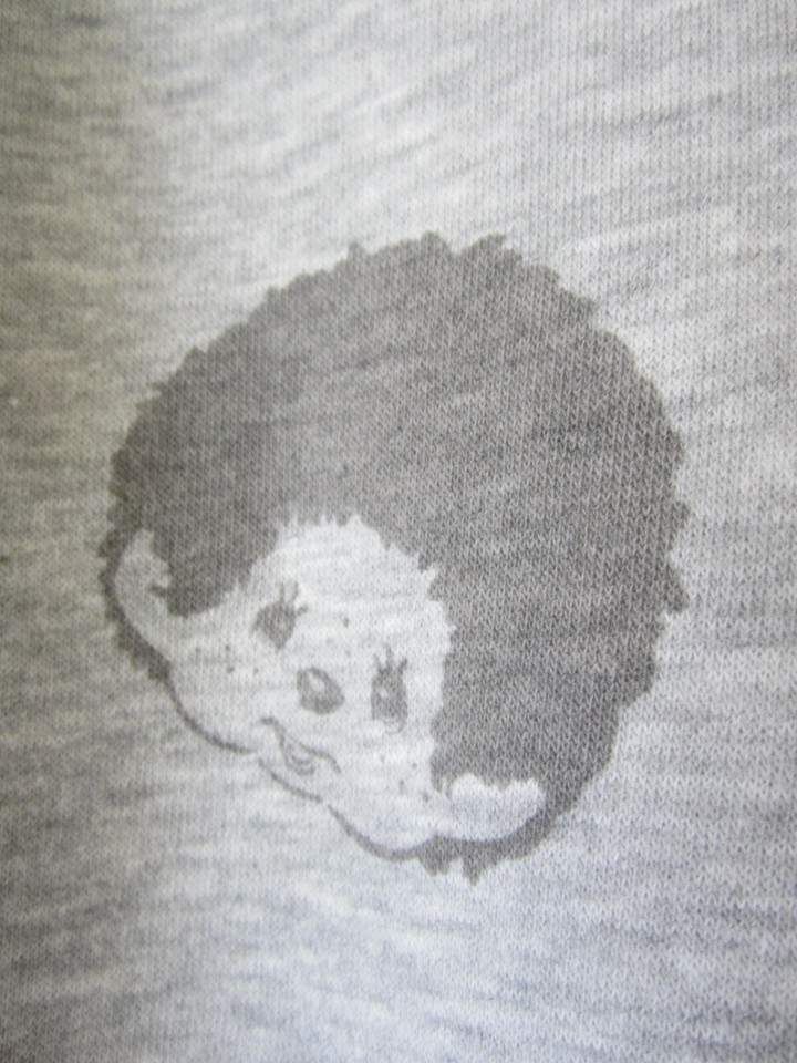 Monchhichi Monkey Grey Cropped Hooded Sweat Shirt, XL, NEW | eBay