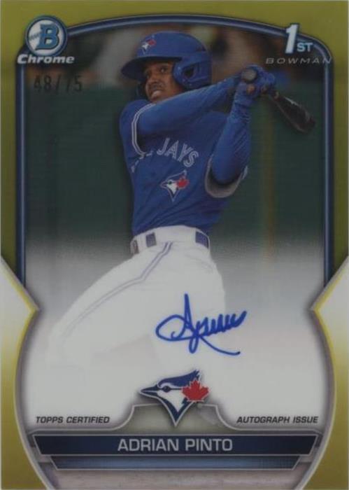 2023 Bowman Chrome - Prospect Autographs Adrian Pinto #CPA-API Yellow ...