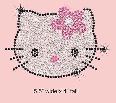Hello Kitty iron on rhinestone transfer applique bling patch DIY decal ...