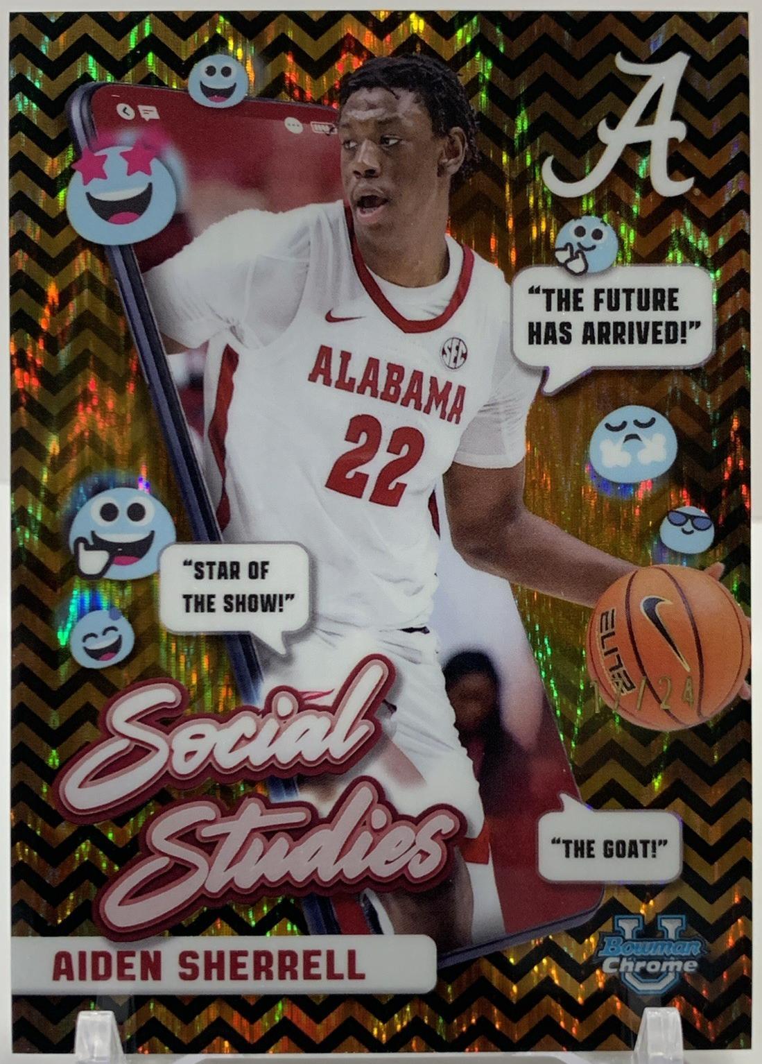 2024-25 Bowman University Chrome - Social Studies Aiden Sherrell #SS-5 ...