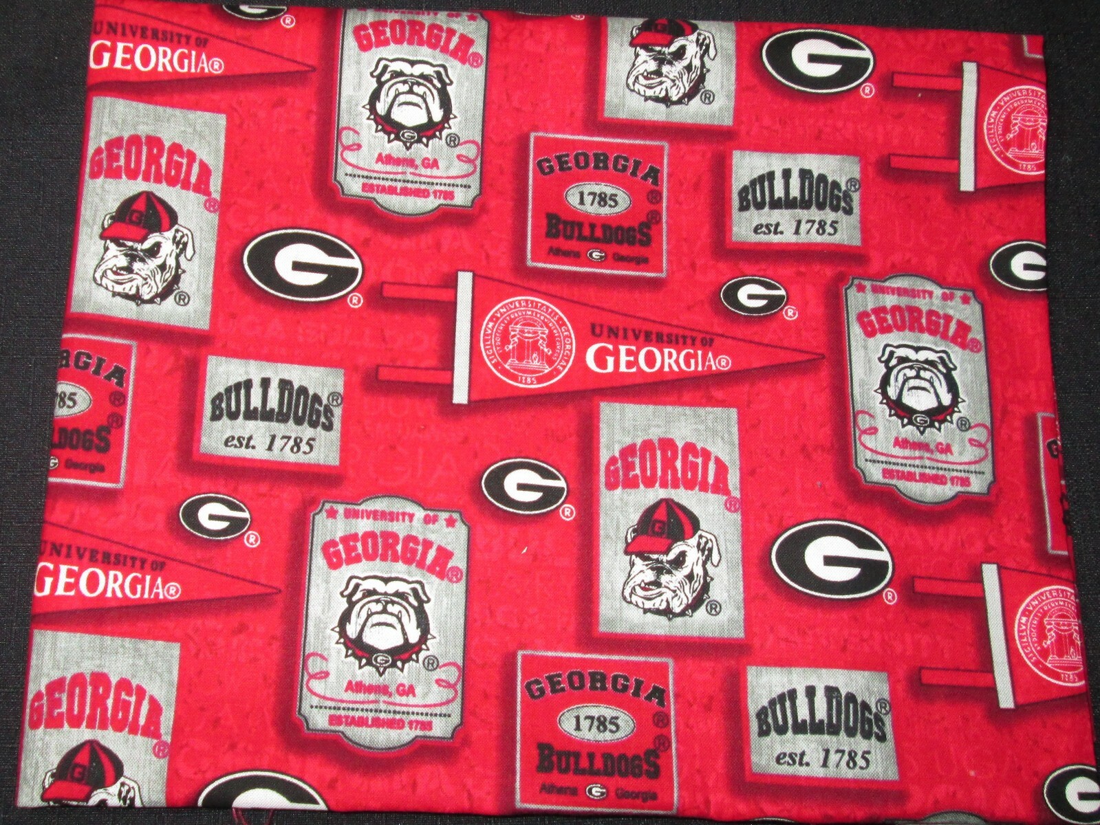 University of Georgia Fabric with Vintage Pennant | eBay