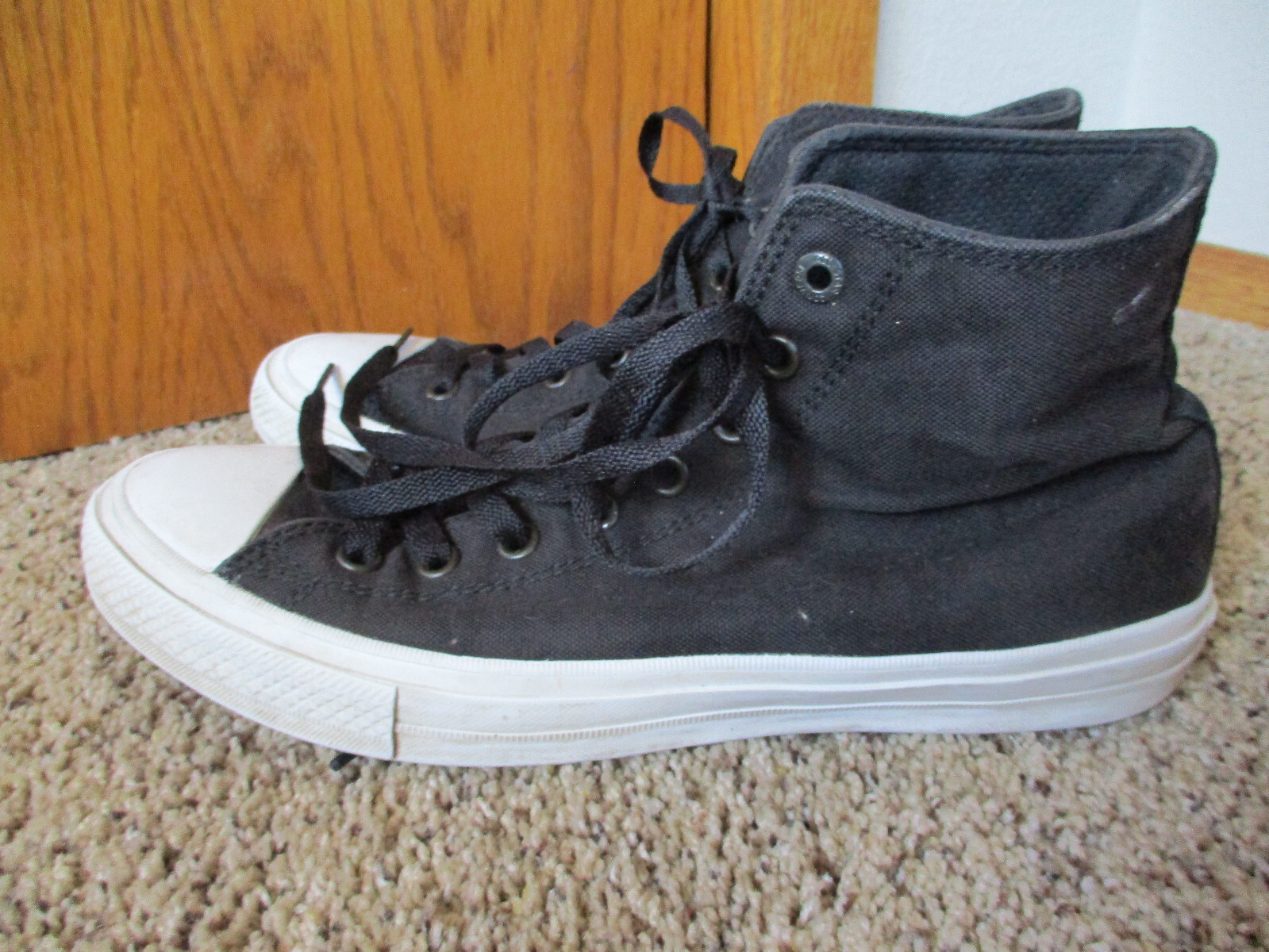 Converse all Star Womens Sz 12 Mens 10 high top black canvas tennis ...