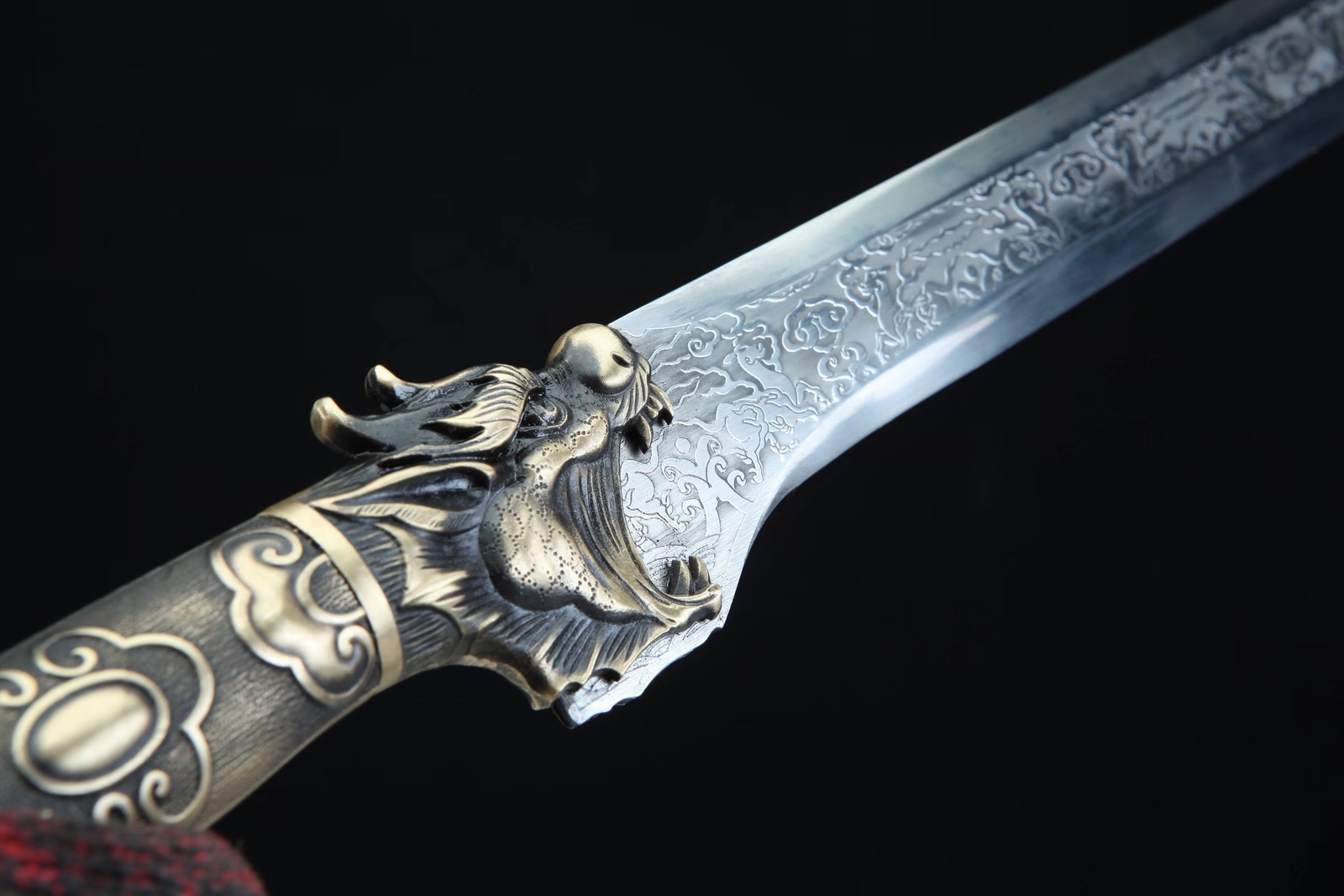 32''Handmade Chinese Dragon Han Dynasty Jian Stainless Steel Double ...