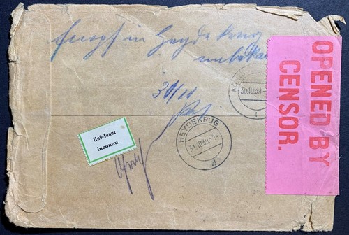 UNIQUE WWII 1939 Palestine cover to Nazi Germany received, processed ...