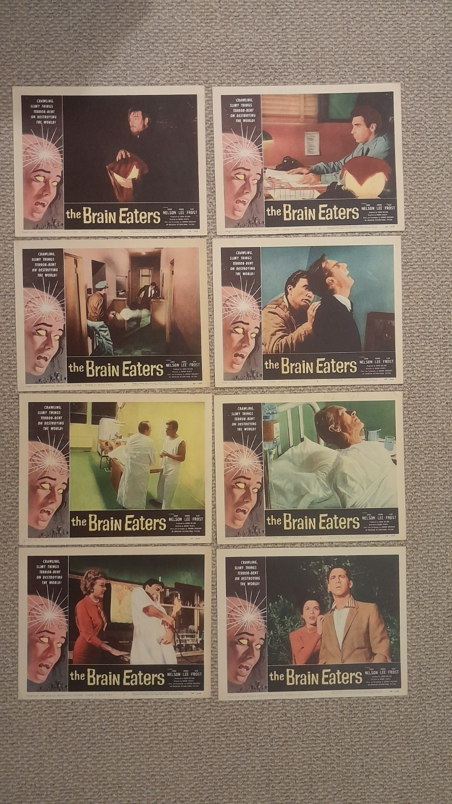 The Brain Eaters lobby card LOT ORIGINAL 1958 FULL SET horror sci fi ...
