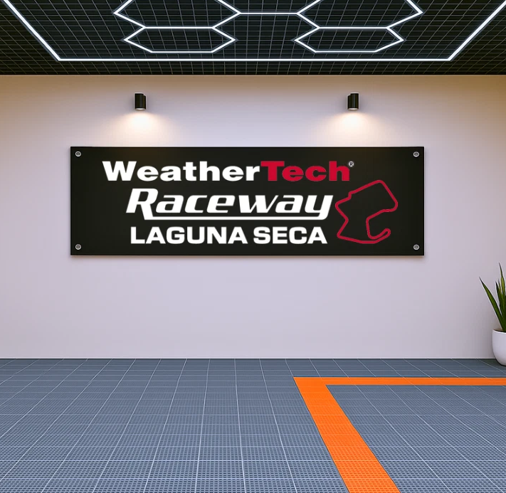 Decoration WeatherTech Raceway Laguna Seca Flag Banner 71x24 – Garage ...
