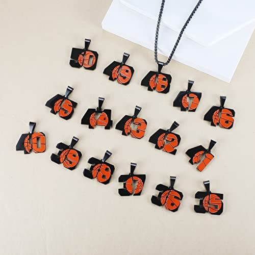 Basketball Number Necklace for Men Black 0-99 Athletes Jersey Number 45 ...