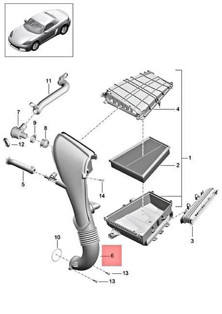 Genuine PORSCHE 718 Boxster Cayman 982 Intake Housing 982129531A for ...
