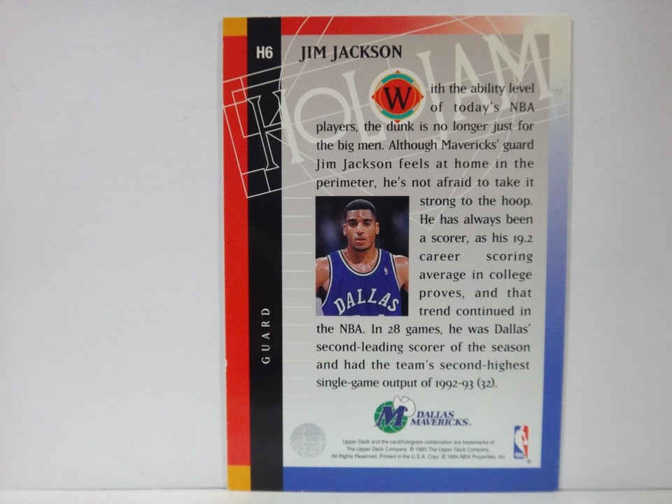 1993-94 Upper Deck Box Set Holojam Jim Jackson #H6 | eBay