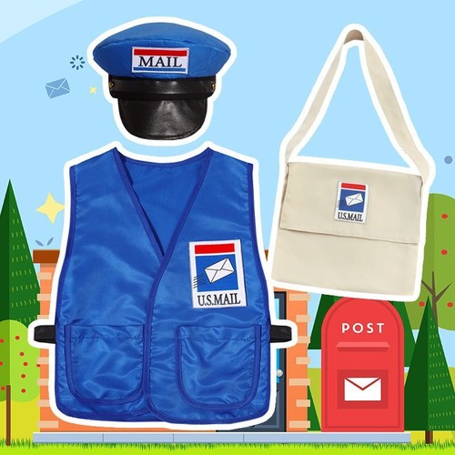 Kids Postman Vest style Cosplay Costume Halloween Role Play Vest Cap ...