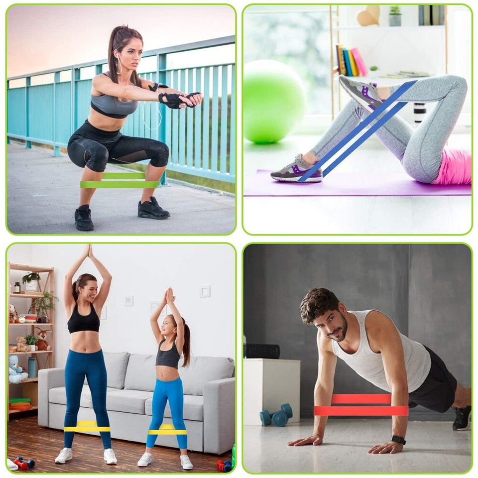 Resistance Bands Loop Set Strength Fitness Leg Exercise Yoga Workout ...