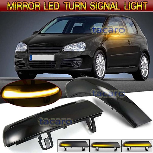 LED Rear View Mirror Indicator Dynamic Turn Signal Light For VW Golf 5 ...