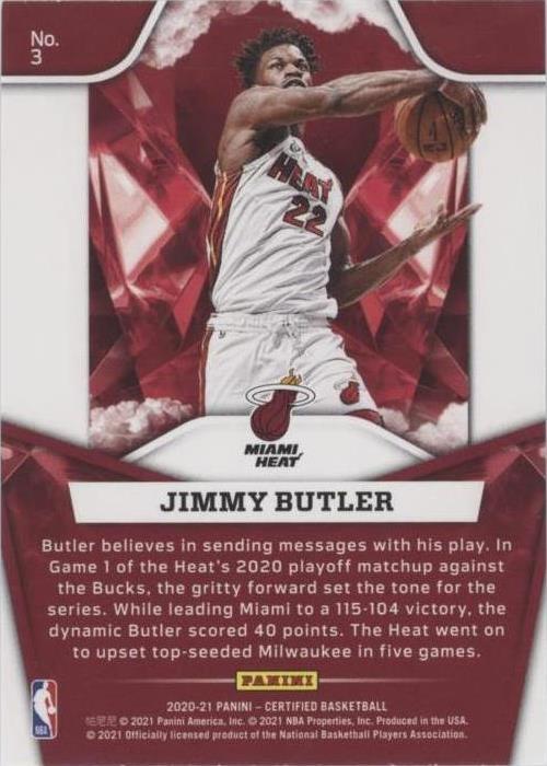 Las mejores ofertas en 2020-21 Panini Certified - #3 Jimmy Butler | eBay