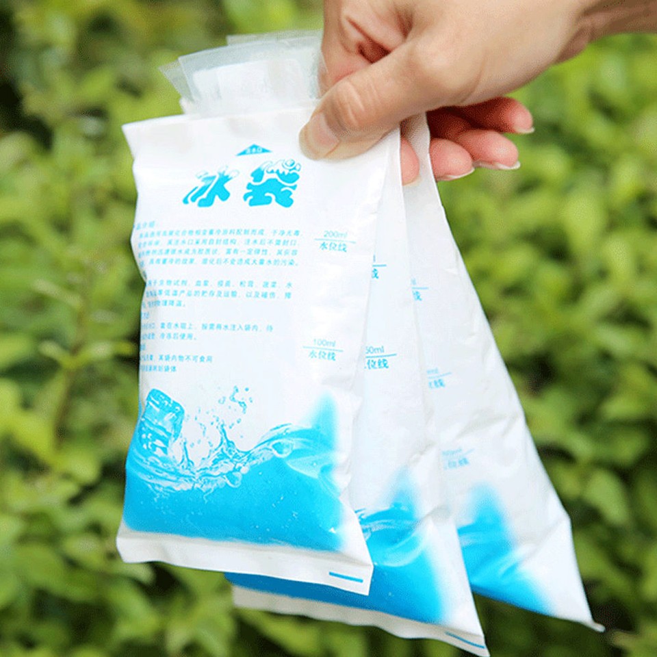 10PCS 600ML Water Ice Pack Bag Cooler Ice Gel Outdoor Cold Compress ...