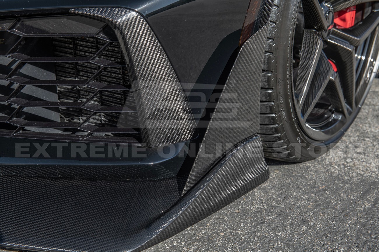 For Corvette C7 ZR1 Factory Carbon Fiber Front Splitter Side Winglet ...