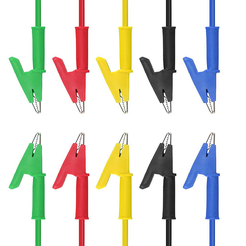 5PCS Alligator Clip Test Leads Dual Ended Crocodile Wire Cable ...