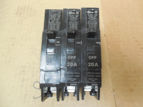 GE General Electric Circuit Breaker TEY 1P 20A TEY120 20A 20 A Amp Lot ...