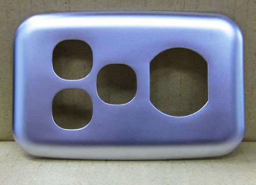 CLIPSAL SL BRUSH ALUMINIUM MATT COVER PLATE SINGLE P/POINT 2EX SWITCH ...