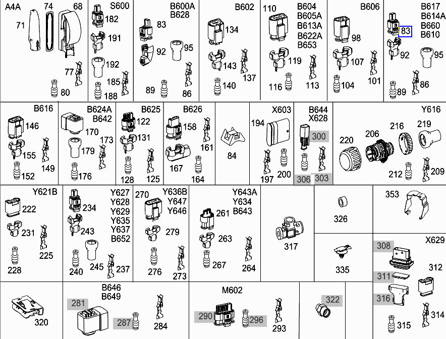 Mercedes Wiring Connector Plug Terminal Housing 2-Pole A0295451026 New ...