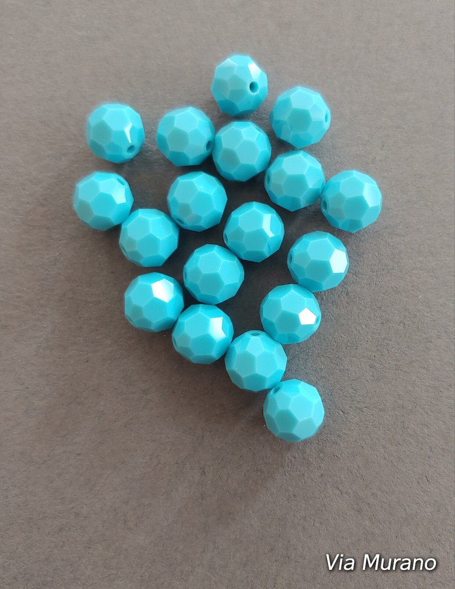 Authentic Swarovski 5000 Round 8mm Beads Turquoise Non AB Pk 18