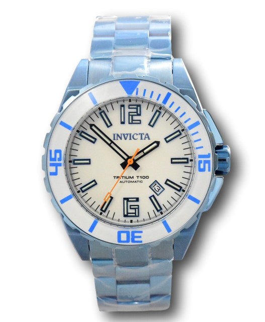 Invicta Pro Diver Automatic Super Lume Men's 50mm Tritium Ice Blue ...