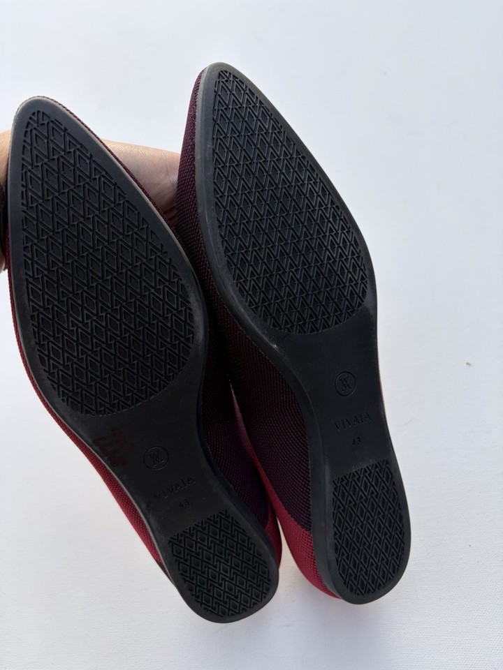 Vivaia Shoes For Women 43 Cranberry Purple Pointy Toe Flats Woven ...