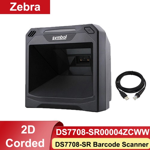 Zebra Symbol DS7708-SR00004ZCWW 1D/2D USB Hands-free Barcode Scanner ...