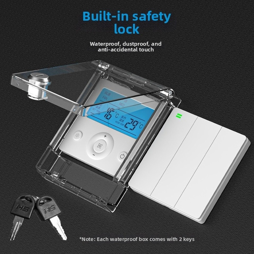 86 Type Waterproof Switch Cover Panel with Secure Lock for Air ...