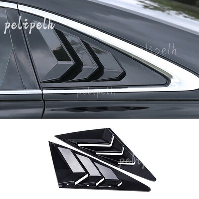 For Audi A6 S6 2012-2018 Glossy Black Rear Quarter Window Louver Scoop ...