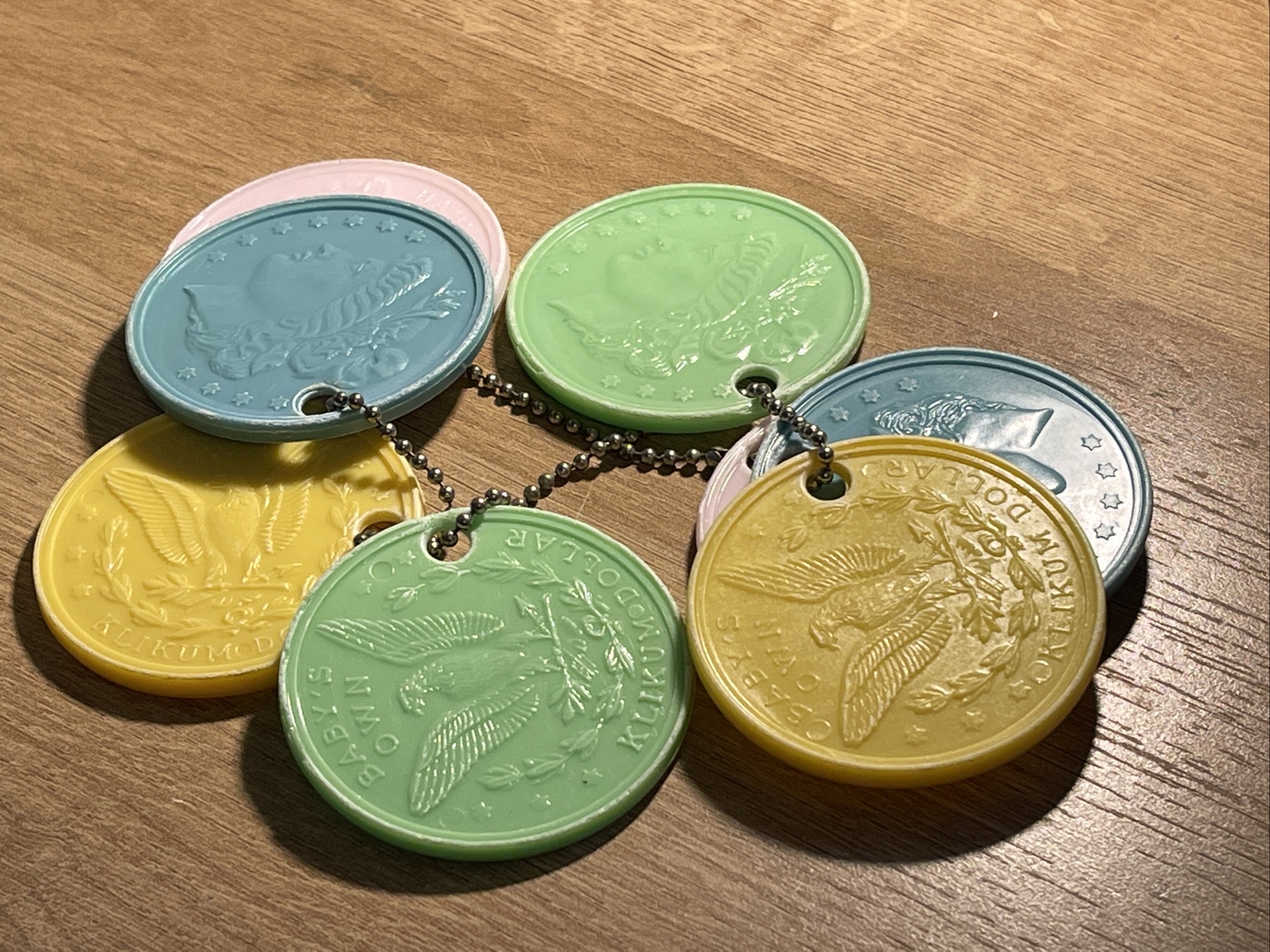 Vintage Baby’s Own Klikum Dollar Coins Teething Toy Baby SANITOY Set of ...